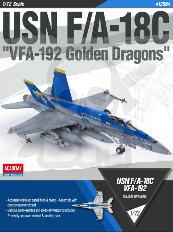 Battle-Models > Academy 12564 F/A-18C USN VFA-192 Golden Dragons 1:72